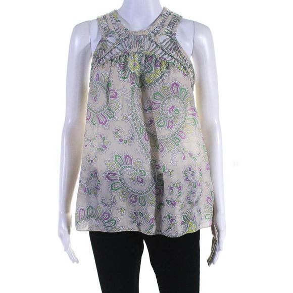 Leifnotes | Tops | Leifnotes Womens Silk Pattern Dramatic Round ...